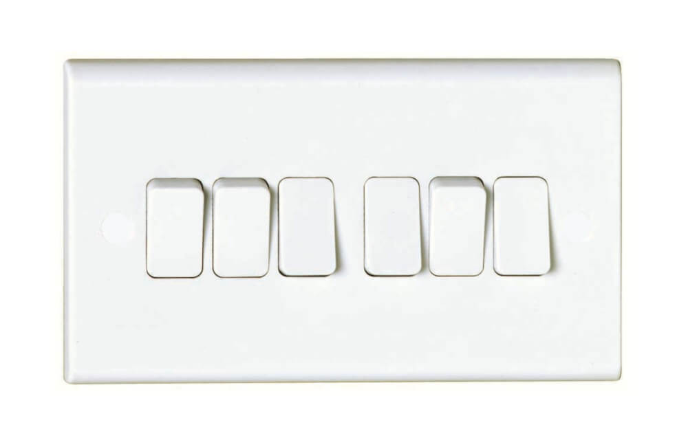 6 Gang 2WAY SWITCH SLIM, DETA S1245 - Harbord Electrical
